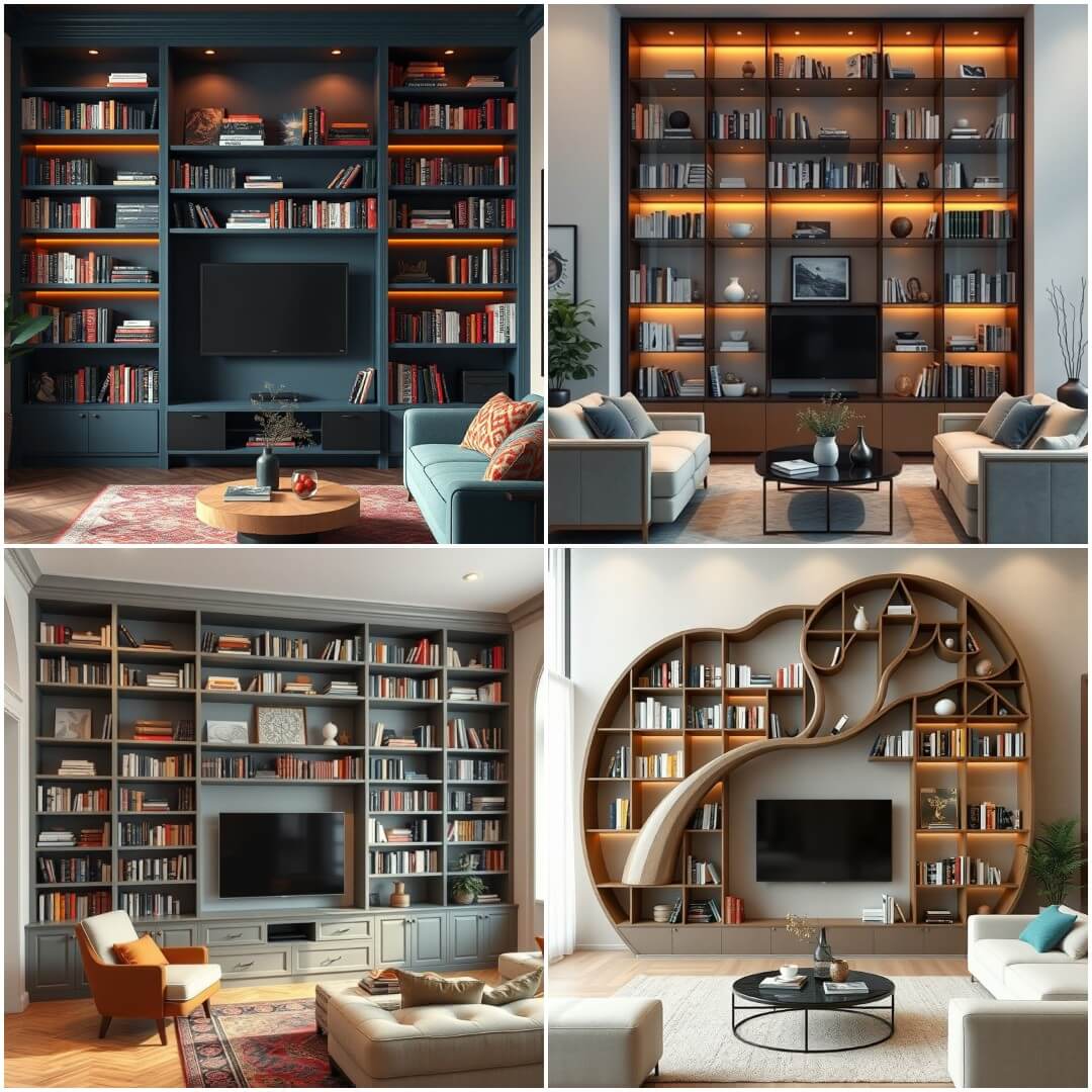30 Bookshelf Ideas for A Stunning Living Room Makeover