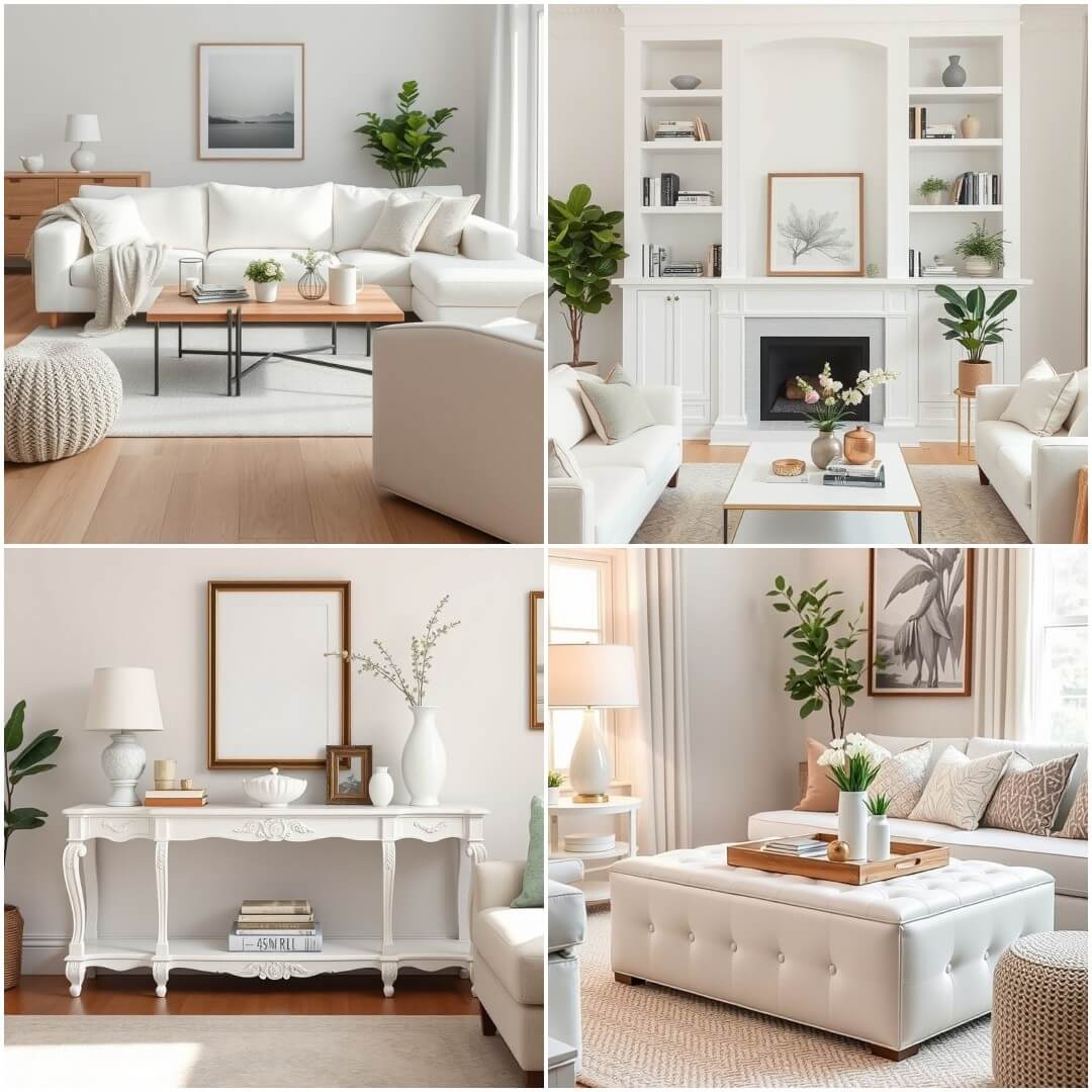 White Living Room Furniture Design Ideas