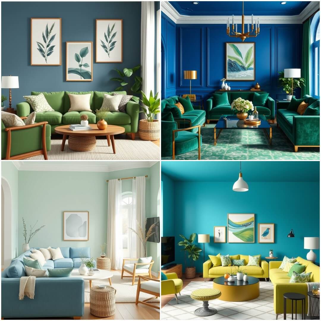 30 Blue and Green Living Room Ideas To Refresh Your Decor