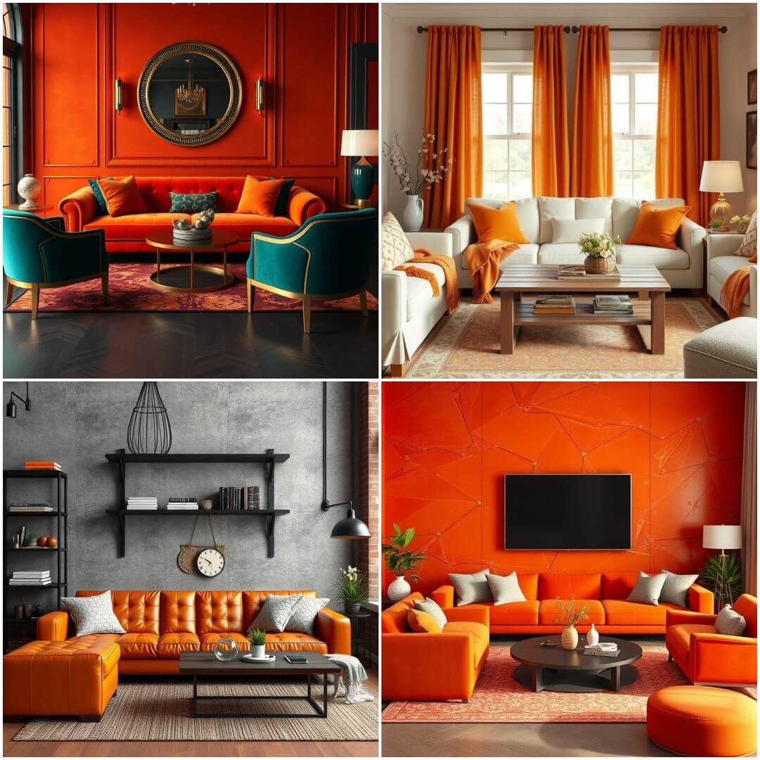 20 Burnt Orange Living Room Looks for A Cozy Modern Home