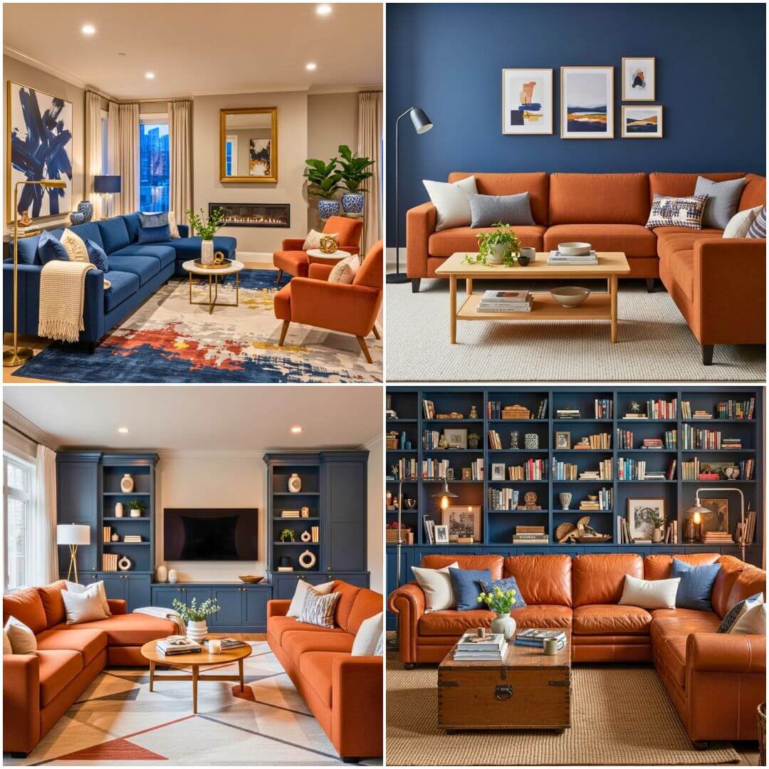 25 Navy Blue and Rust Living Room Ideas To Elevate Your Space