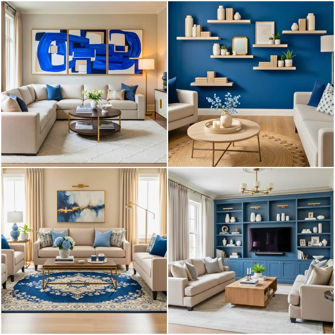 25 Blue and Beige Living Room Ideas for a Calm, Light-Filled Look