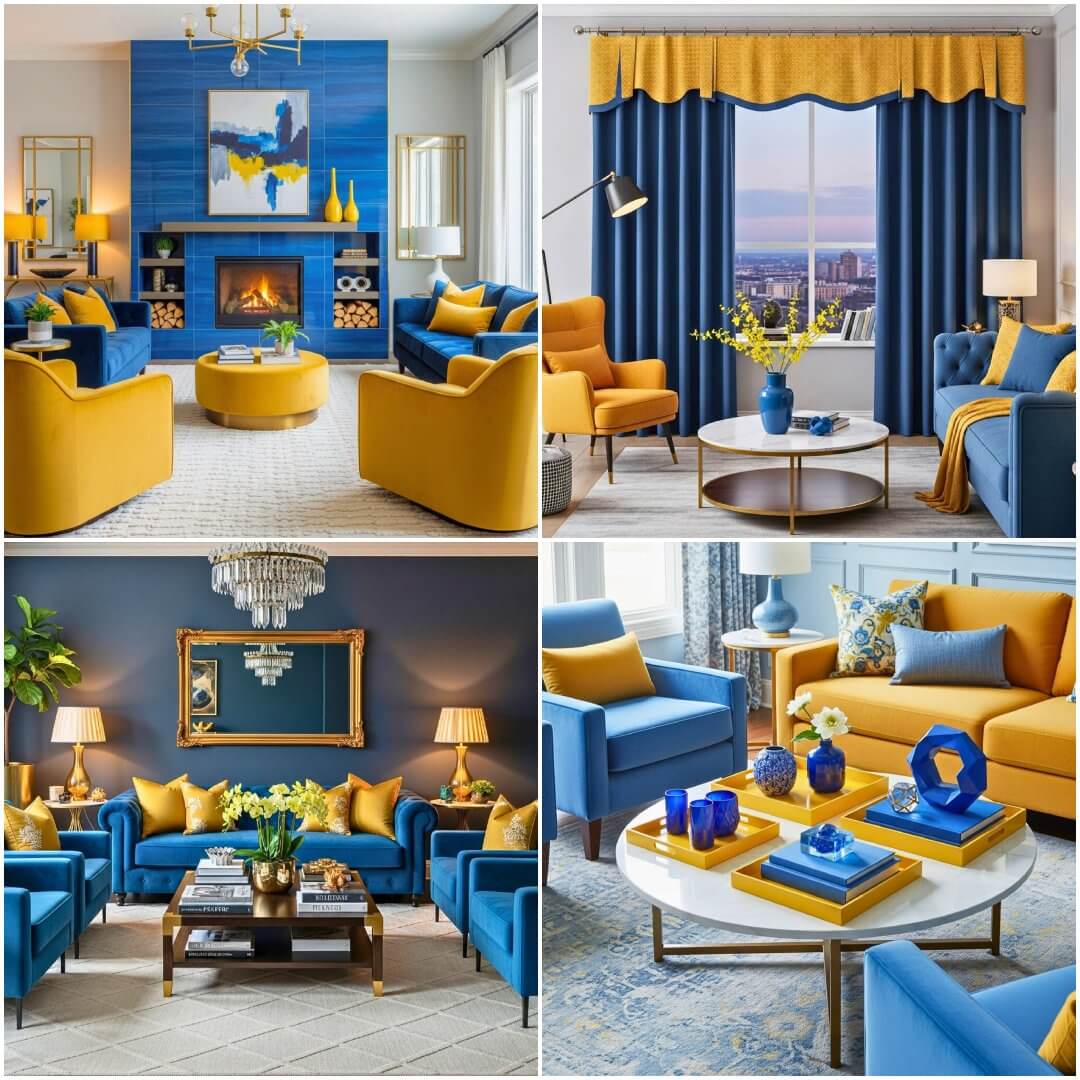 25 Blue and Mustard Living Room Ideas for Warm Contemporary Decor