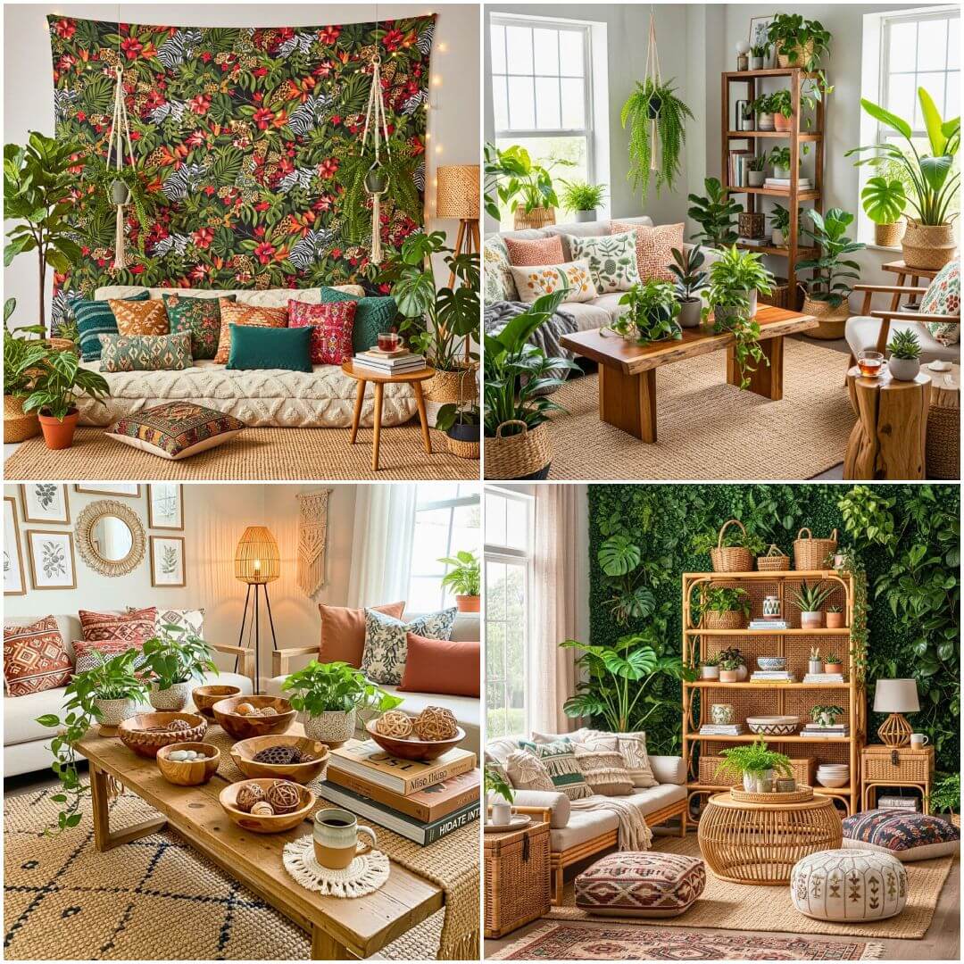 25 Boho Jungle Living Room Ideas for Lush, Tropical Home Vibes