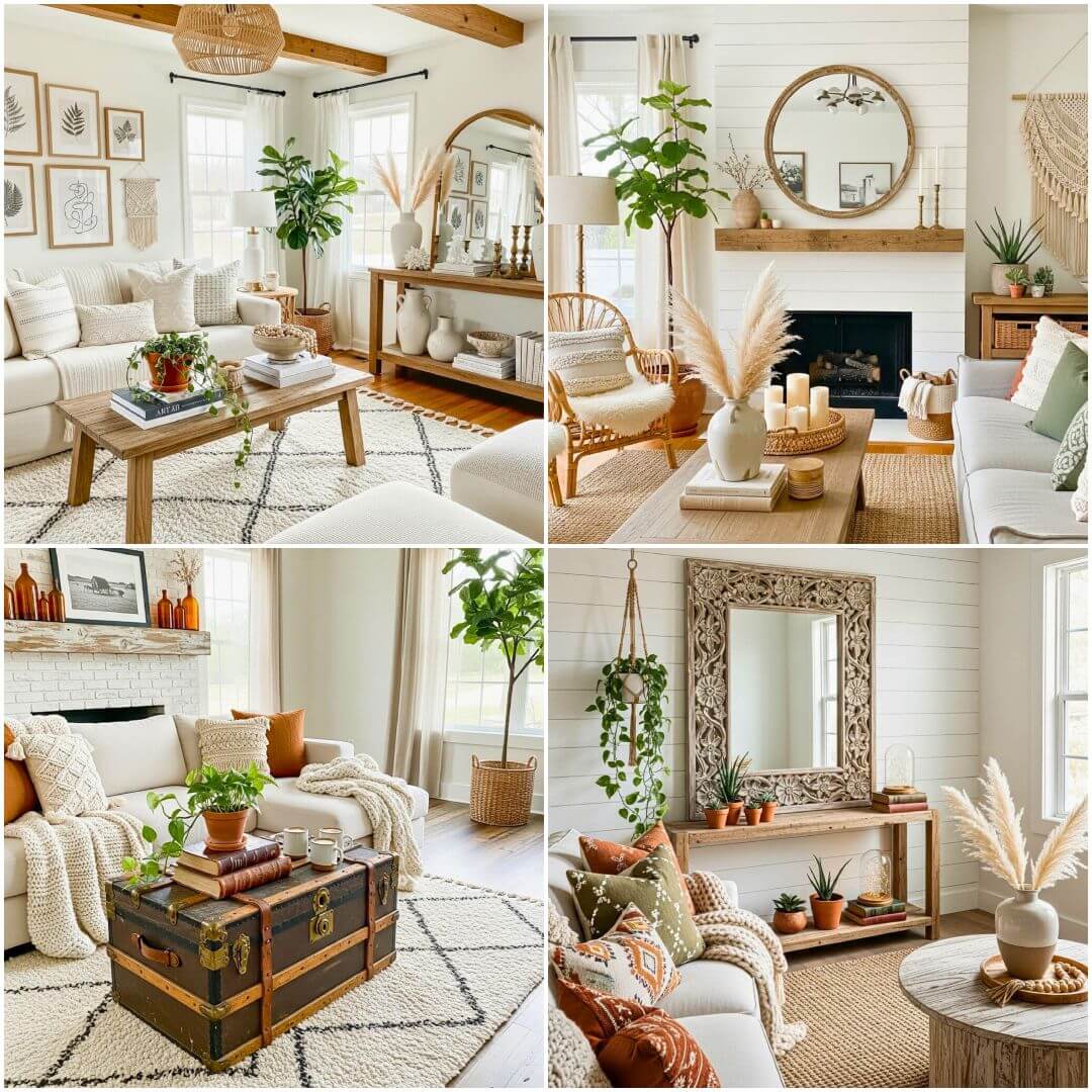 25 Boho Farmhouse Living Room Ideas for Hygge-Inspired Comfort
